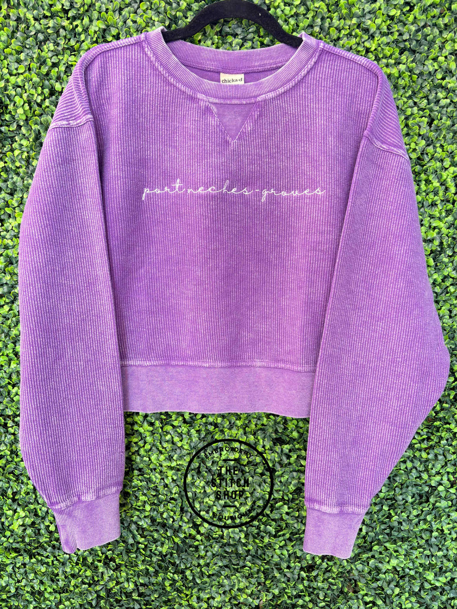 Pre-Order chicka-d Brand Crop Corded Embroidered Pullovers – The Stitch ...