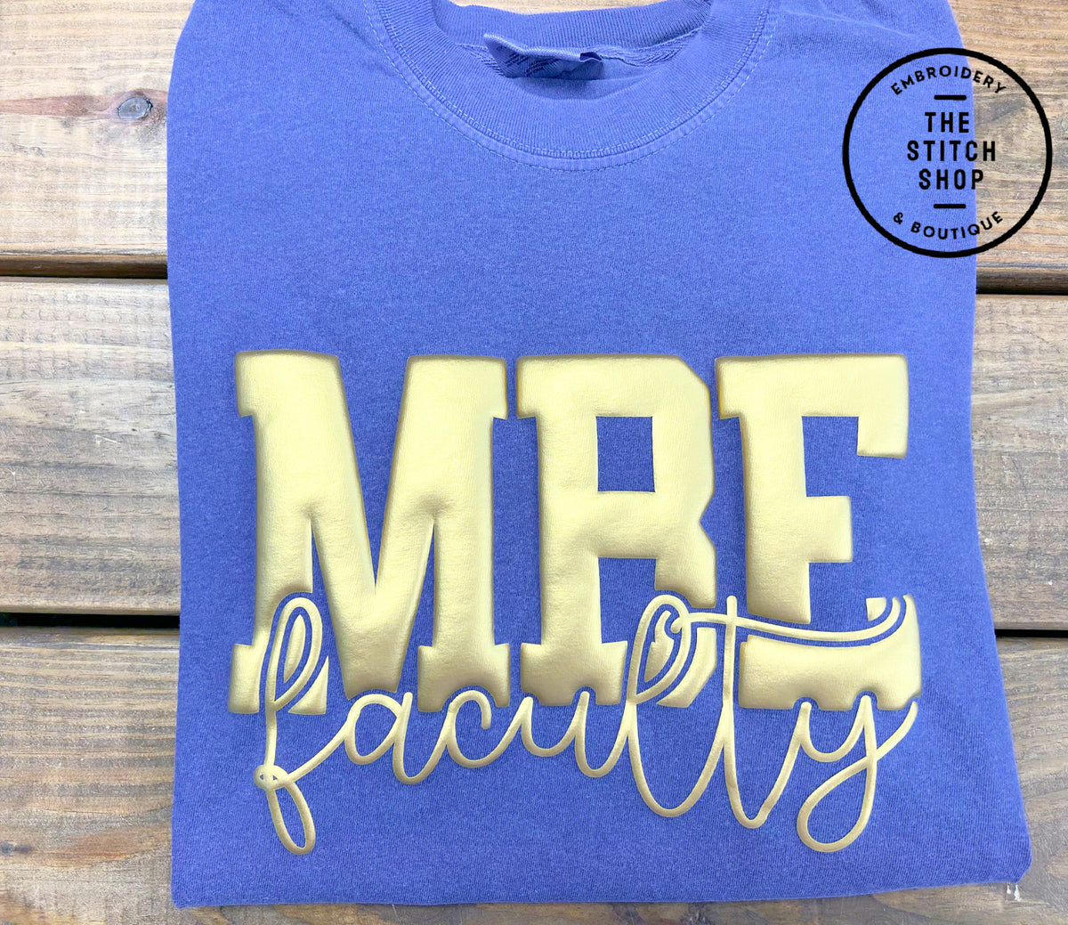 MBE Faculty Comfort Colors Shirts - Bronco Faculty – The Stitch Shop