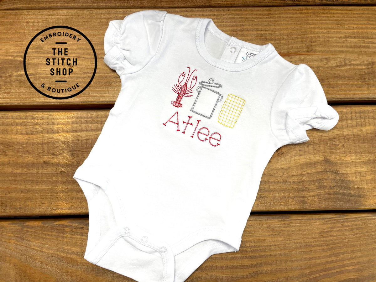 Crawfish Boil Embroidered Body Suit – The Stitch Shop